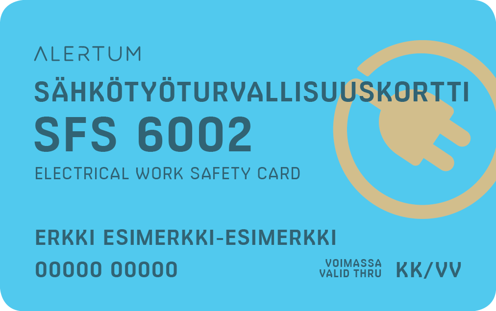 SFS 6002 | Sähkötyöturvallisuuskoulutus | Alertum Oy